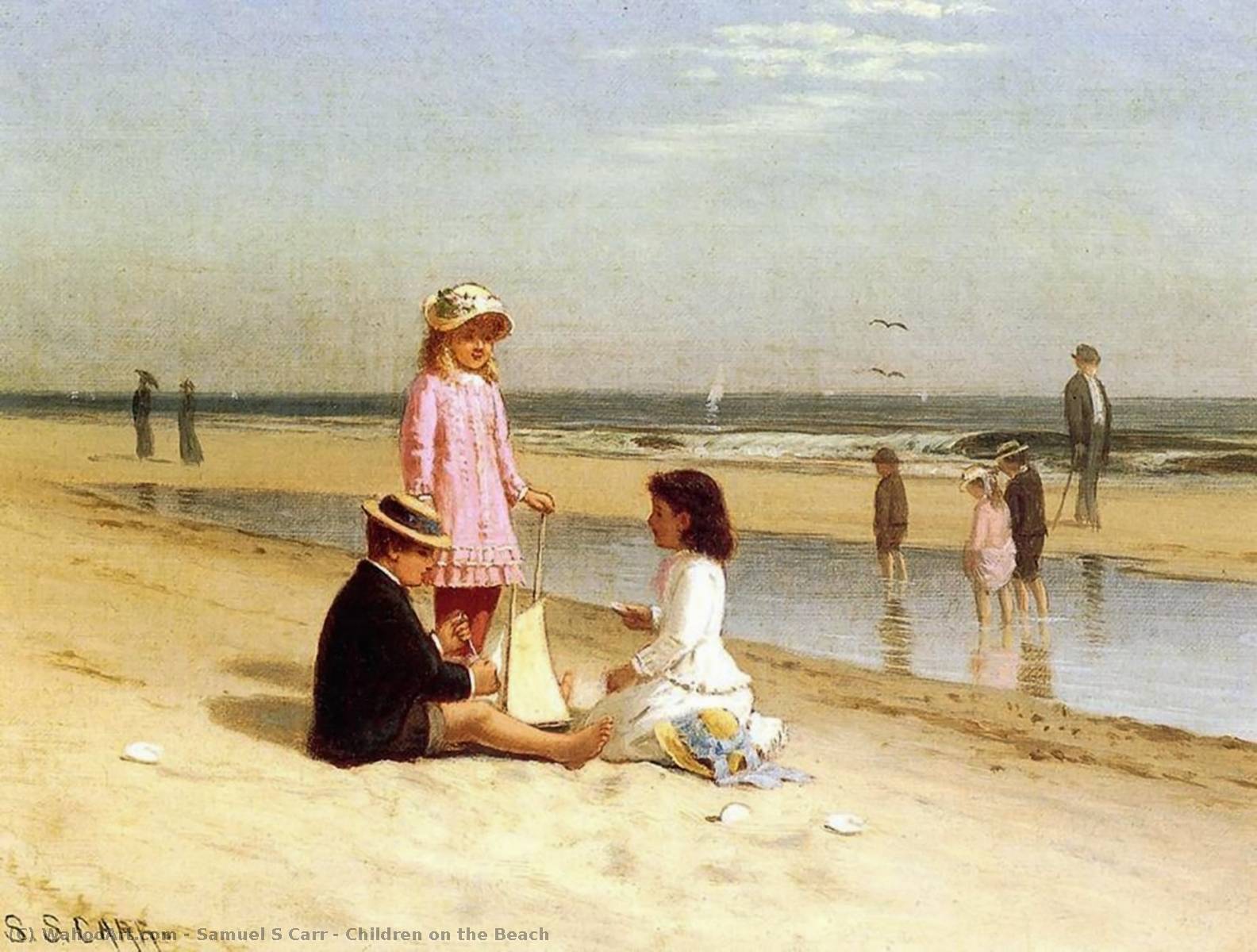 Get Paintings Reproductions Children on the Beach, 1879 by Samuel S ...