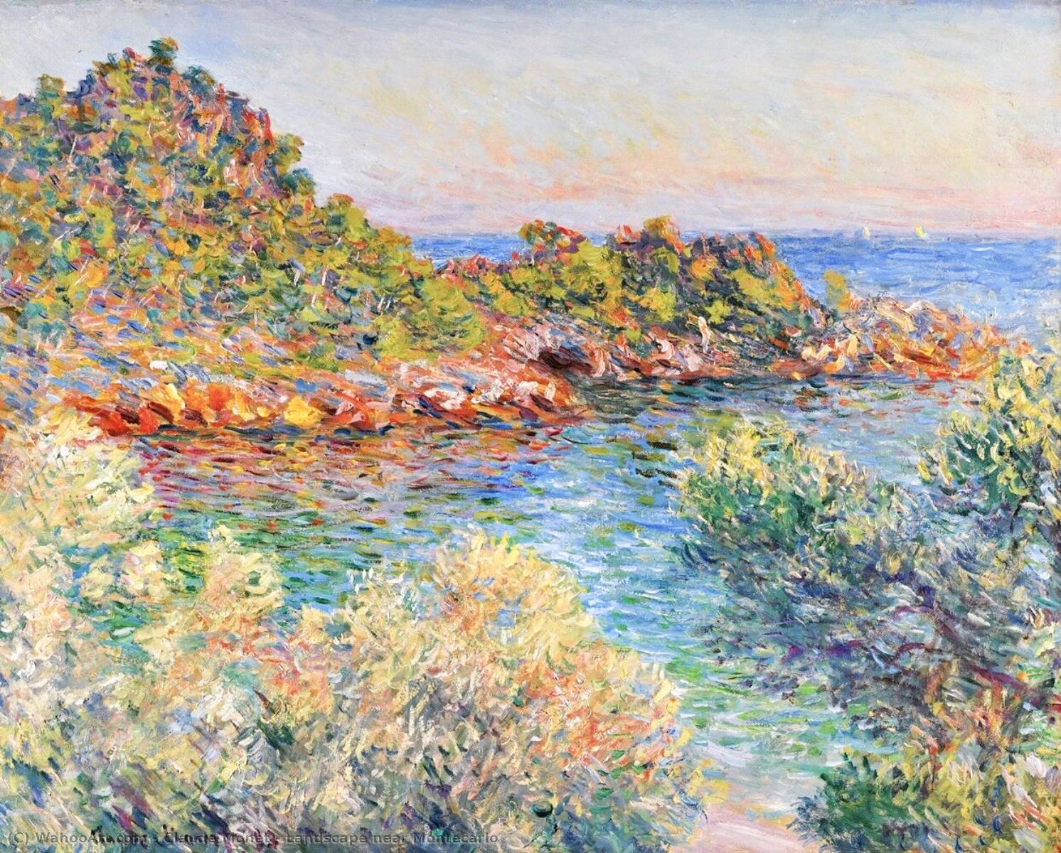 Artwork Replica Landscape near Montecarlo, 1883 by Claude Monet (1840 ...