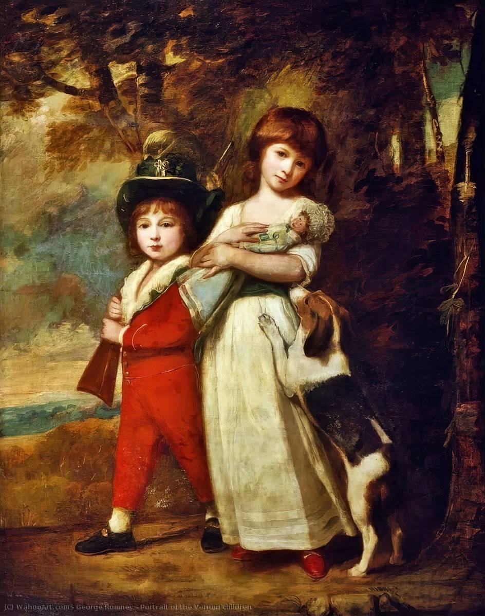 Oil Painting Replica Portrait of the Vernon children by George Romney ...