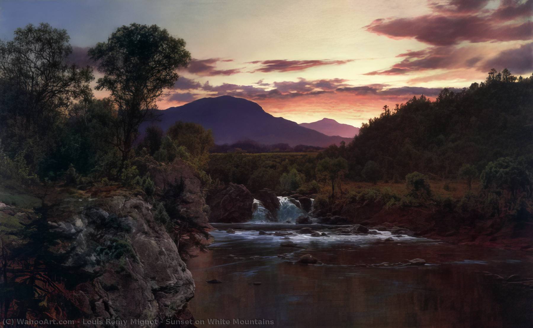 Order Artwork Replica Sunset on White Mountains, 1861 by Louis Remy ...