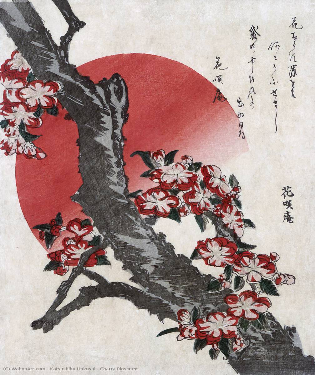 Paintings Reproductions Cherry Blossoms by Katsushika Hokusai (1760 ...