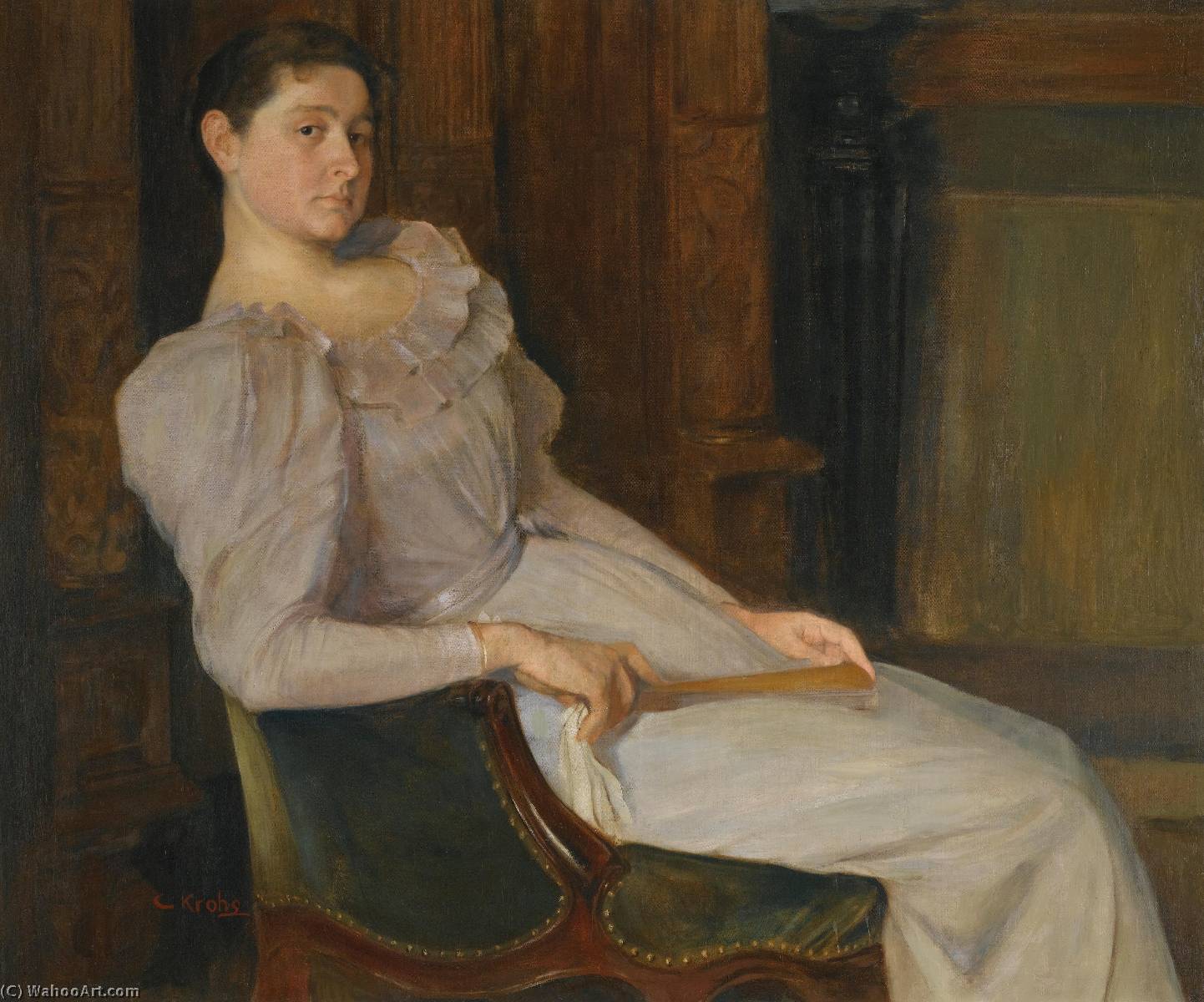 girl in white by Per Krohg (1889-1965) Per Krohg | WahooArt.com