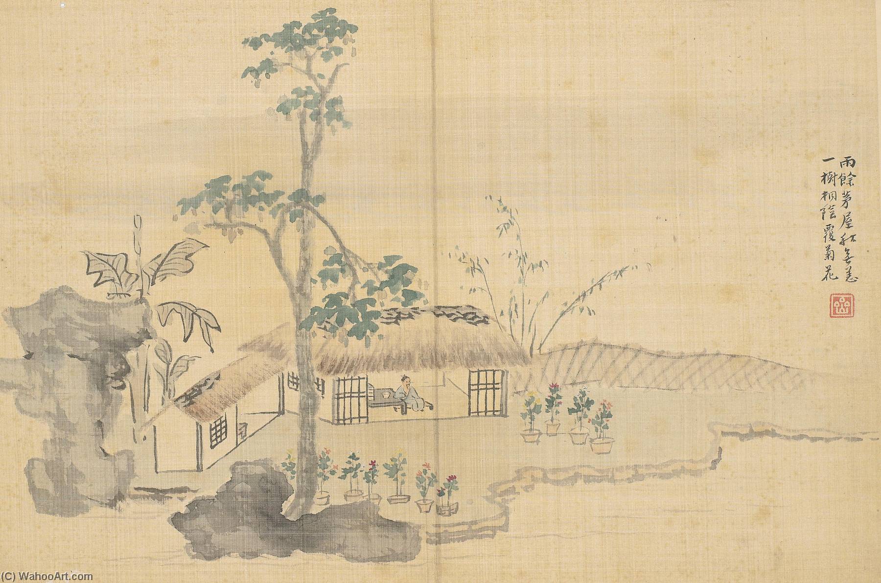 Museum Art Reproductions LANDSCAPE AND FIGURES by Hua Yan (1682-1756 ...
