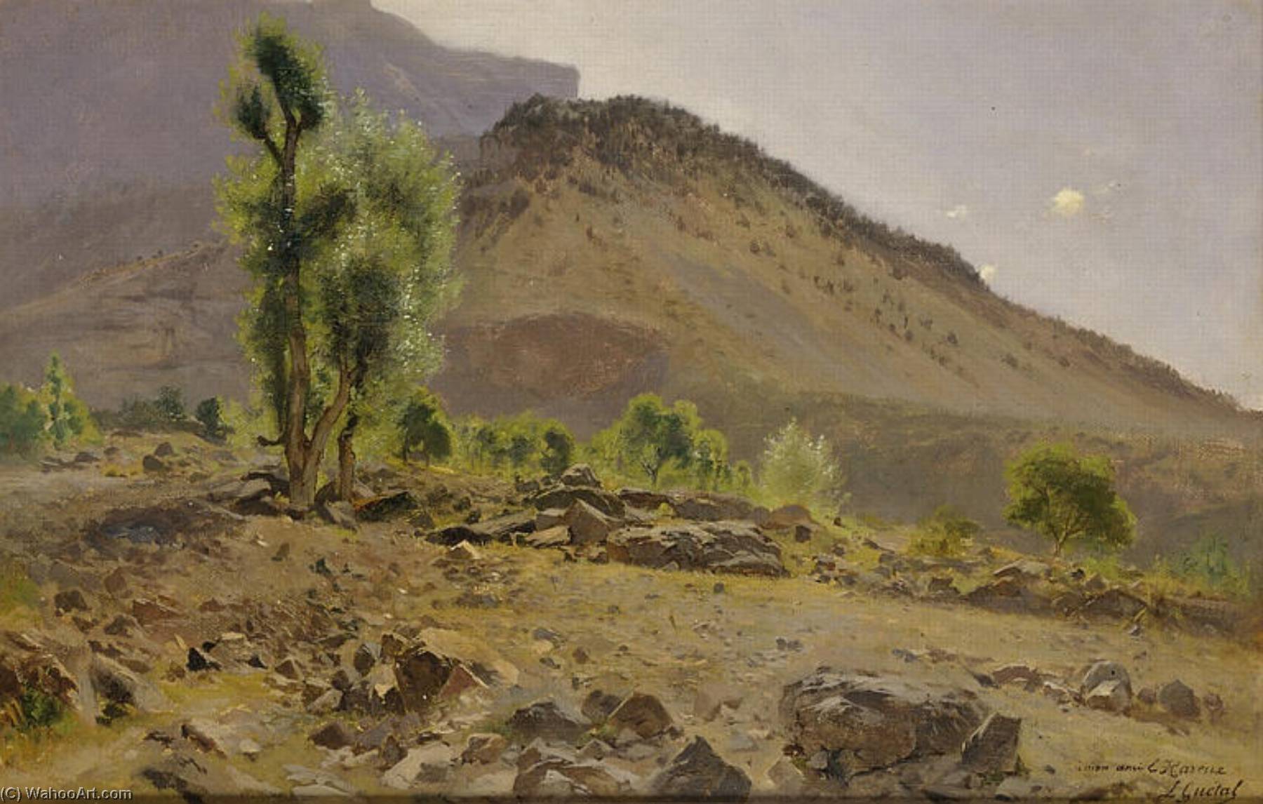 Oil Painting Replica Vue prise à Chichilianne by Laurent Guetal (1841 ...