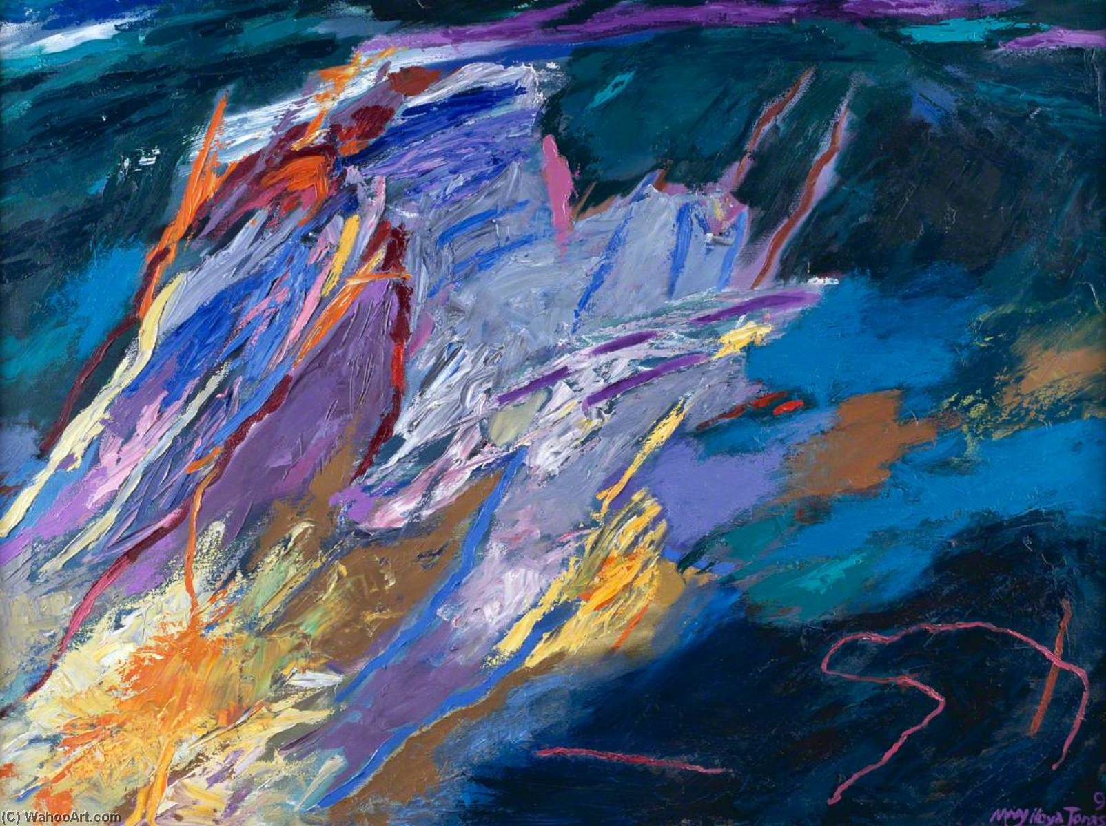 Cwm Rheidol, 1991 by Mary Lloyd Jones | Art Reproductions Mary Lloyd ...