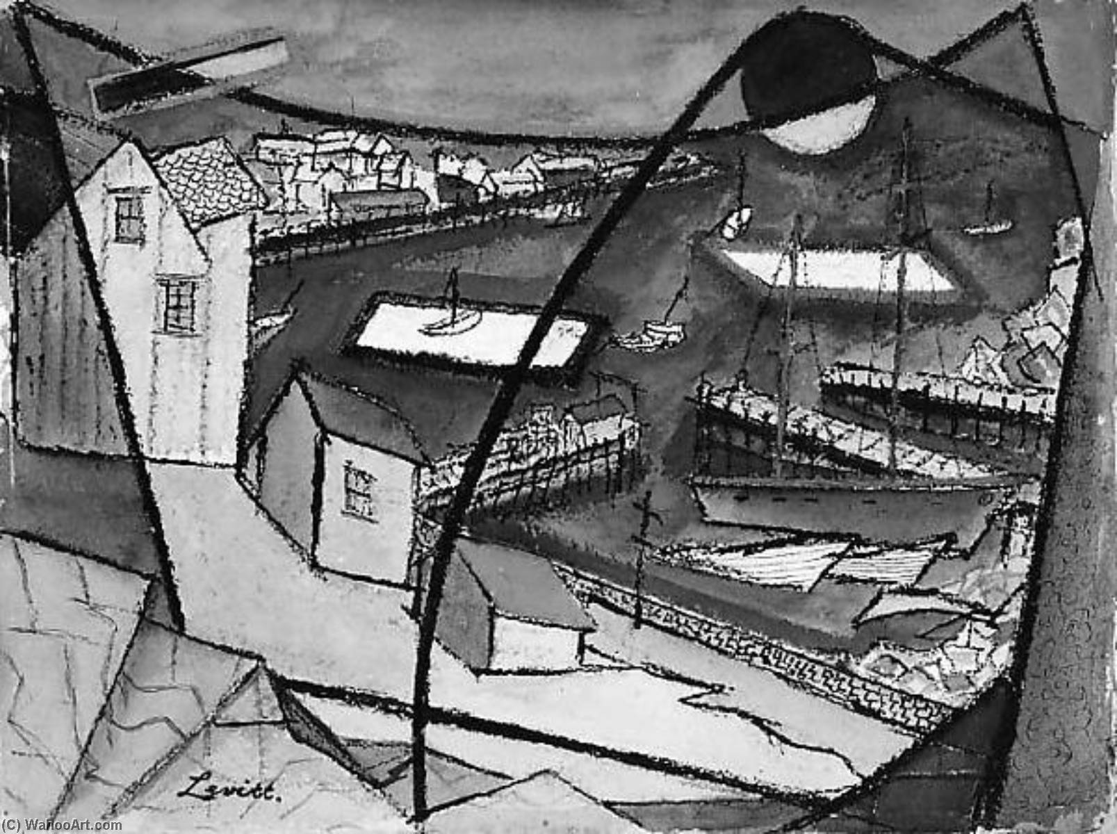 Sunset in Gloucester, 1945 by Alfred Levitt (1894-2000) Alfred Levitt ...