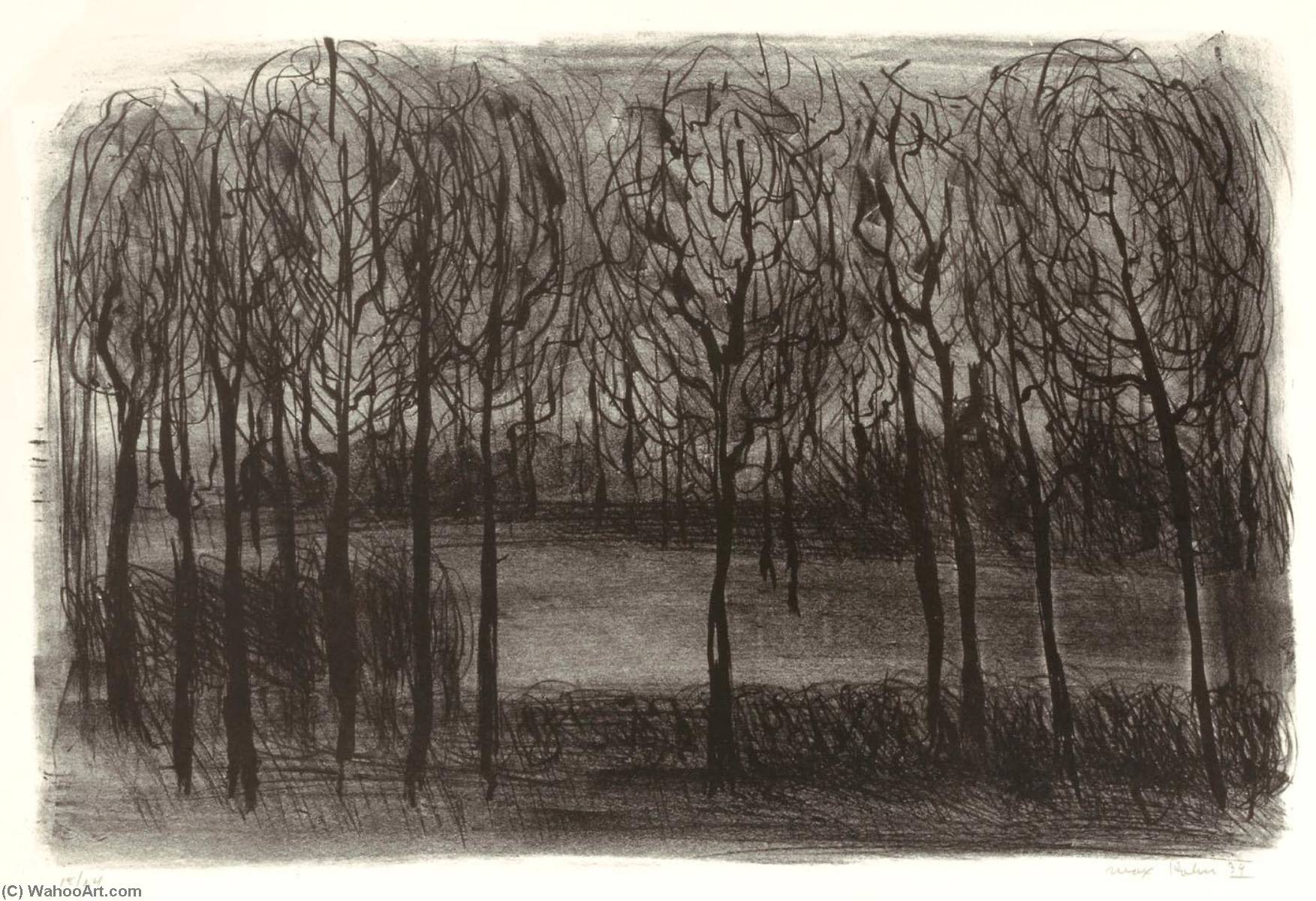 Untitled (landscape), 1939 by Max Kahn (1902-2005) Max Kahn | WahooArt.com