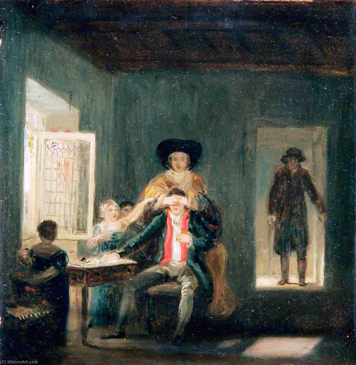 Art Reproductions Interior with Couple and Children Playing by Joseph ...