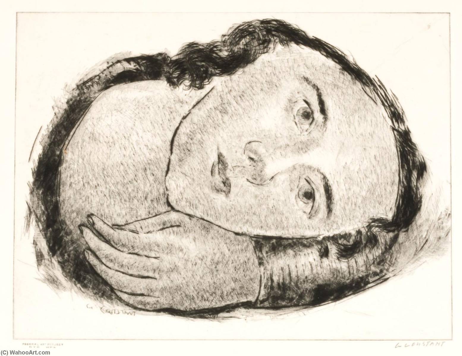 Woman`s Head, 1938 by George Constant (1892-1978) | Artwork Replica ...