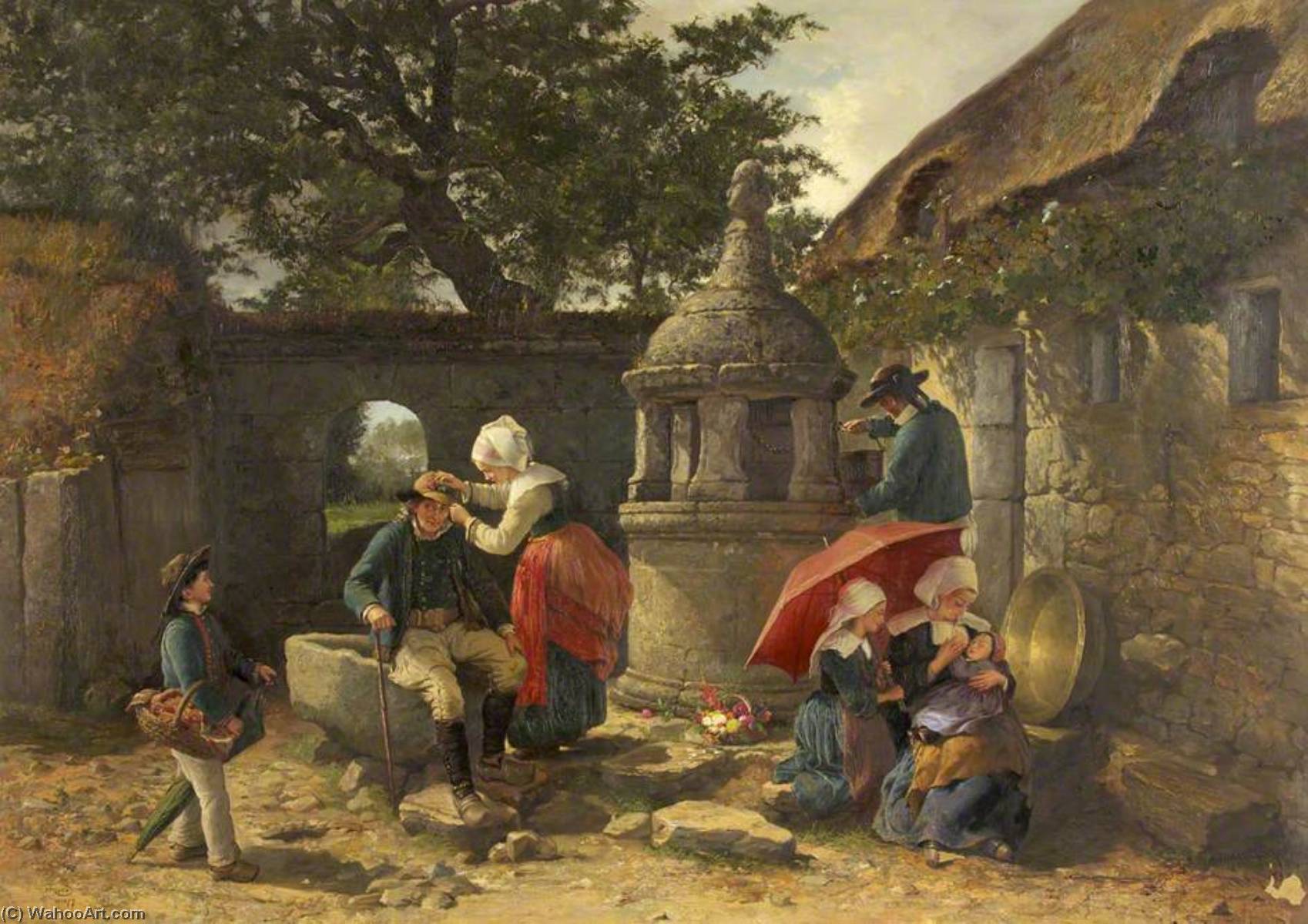 Oil Painting Replica Going to the Fête, 1877 by Jonathan Pratt (1835 ...