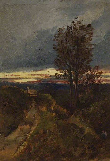 Purchase Oil Painting Replica Country Lane at Sunset by George ...