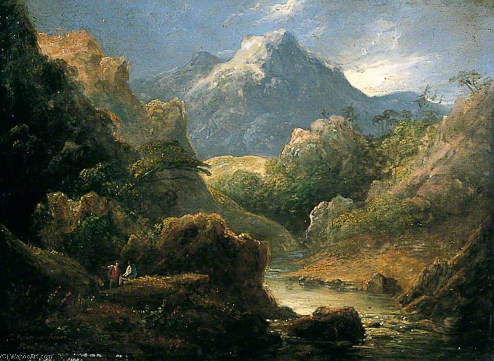 Artwork Replica Landscape, 1825 by Charles Henry Schwanfelder (1774 ...