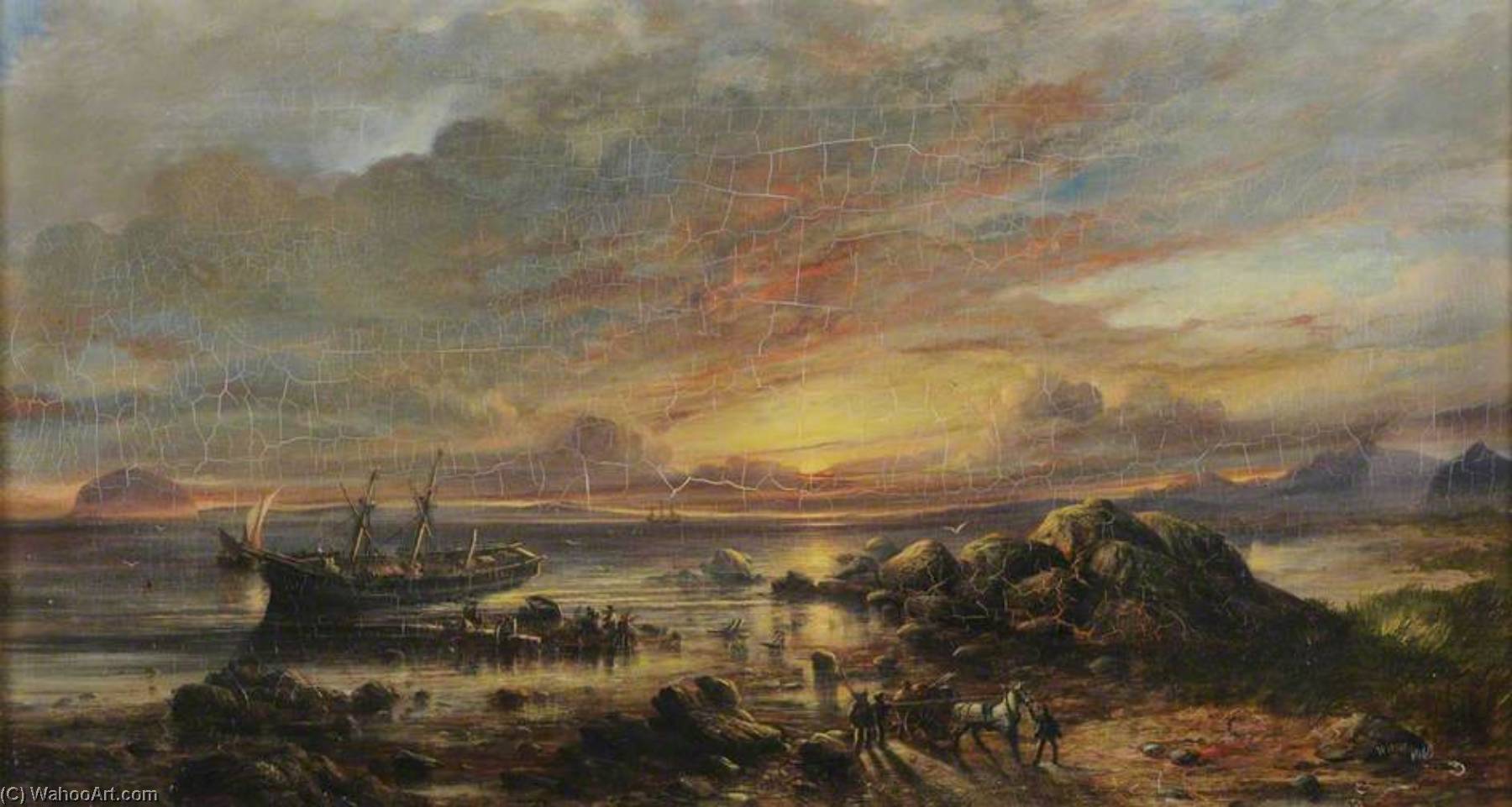 Museum Art Reproductions | Vessel Ashore near Dipple, 1869 by William ...