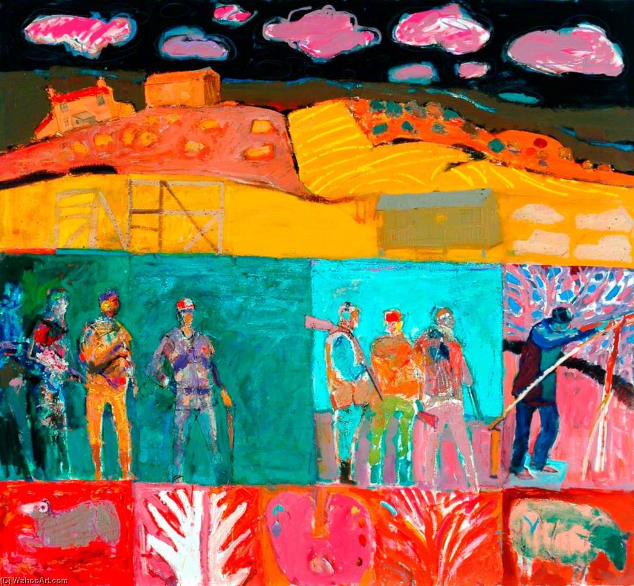 Skeet Shoot with Symbols, 1990 by Trevor Stubley (1932-2010) Trevor ...