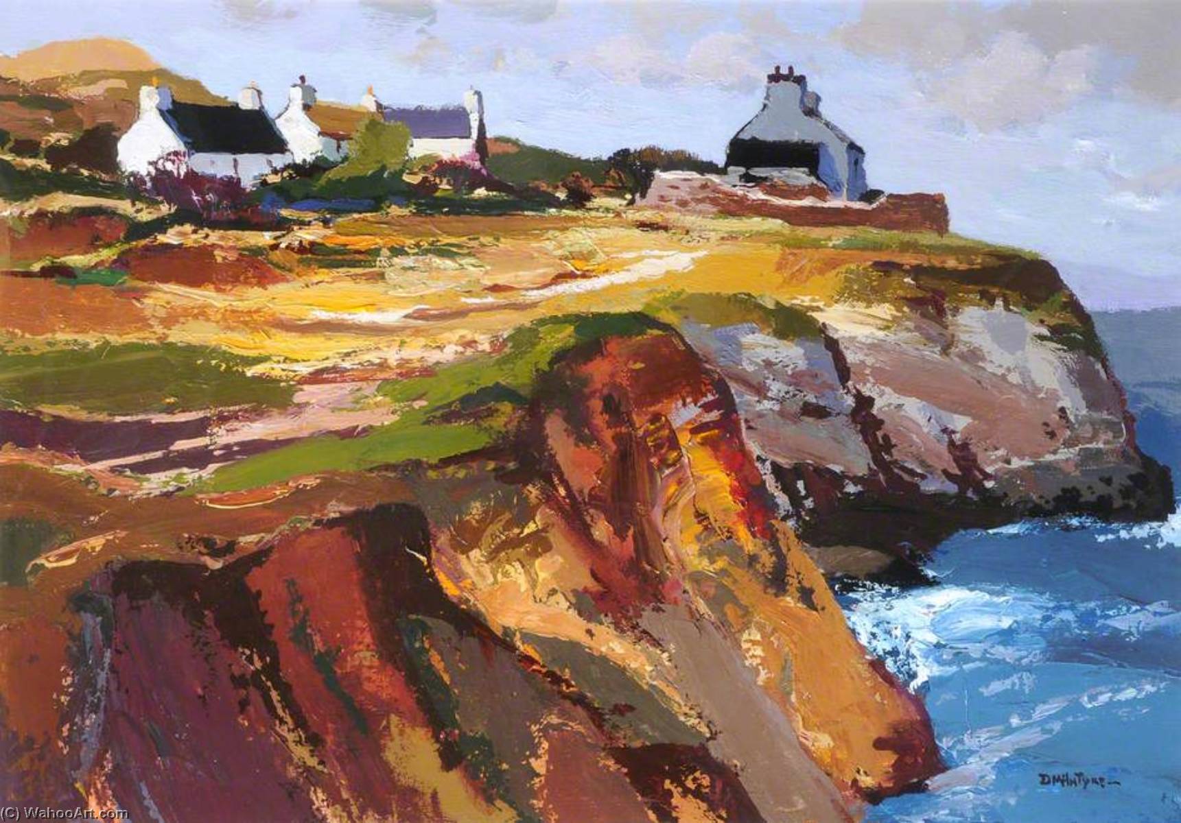 Cottages on the Cliff, 1996 by Donald Mcintyre (1923-2009) Donald ...