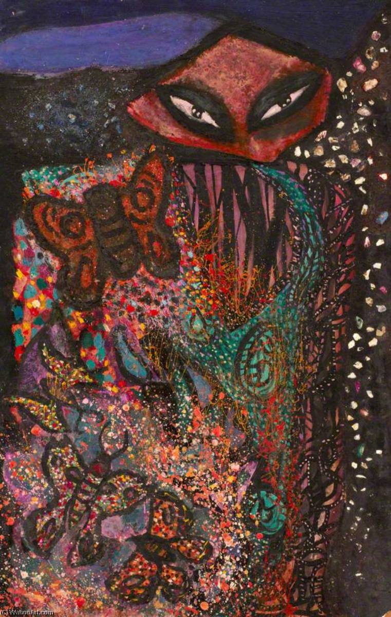 Face and Butterflies (recto) by Stanley Lench (1934-2000) Stanley Lench ...