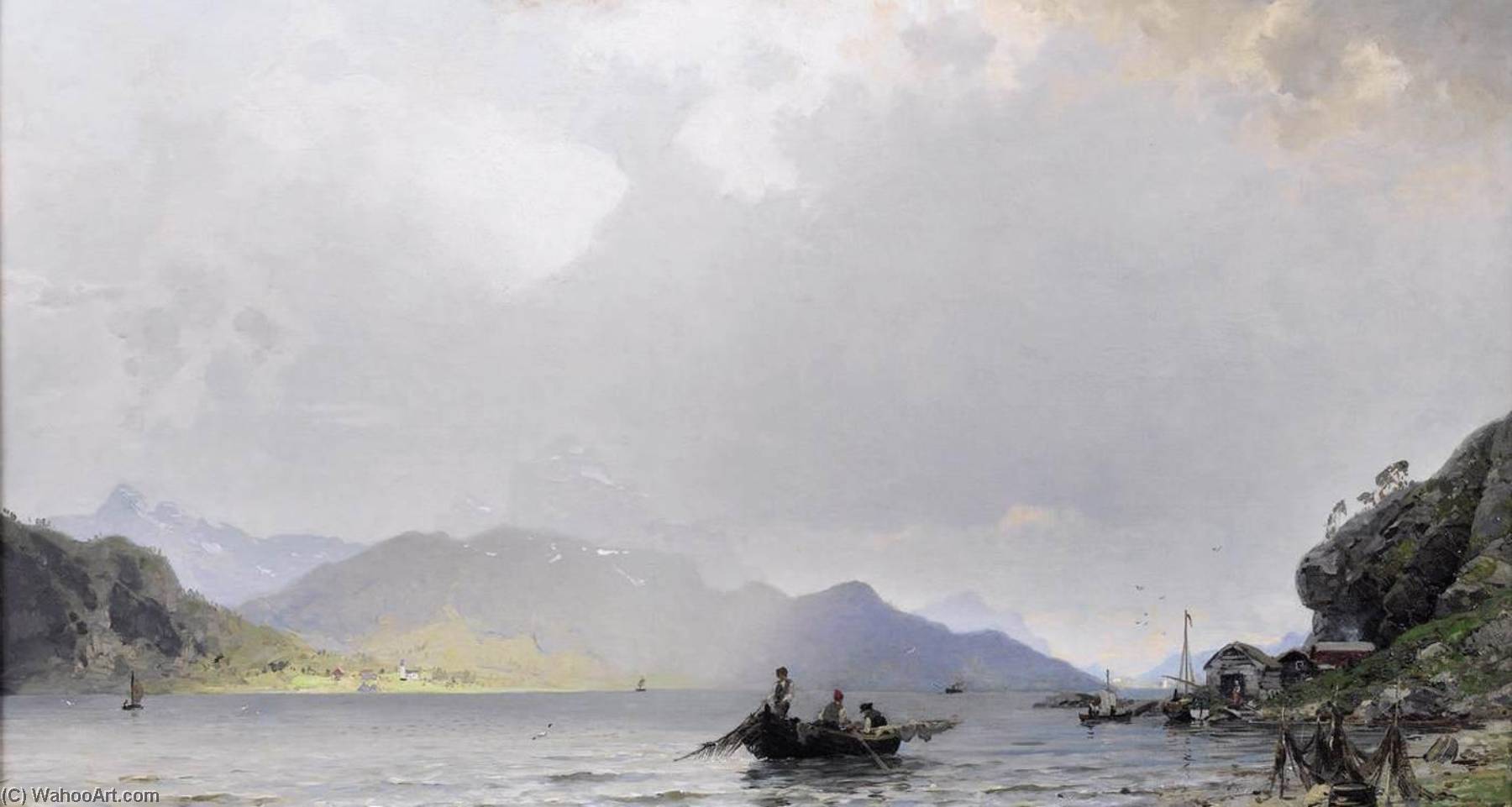 Order Artwork Replica Return of the Fishing Fleet, 1887 by Georg Anton ...