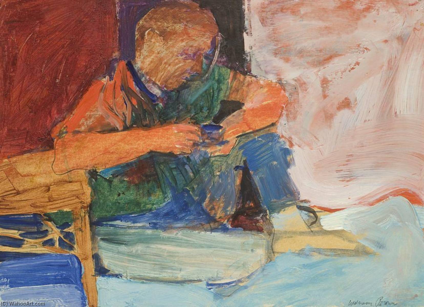 Paul Drinking Coffee, 1961 by William Theophilus Brown (1919-2012 ...