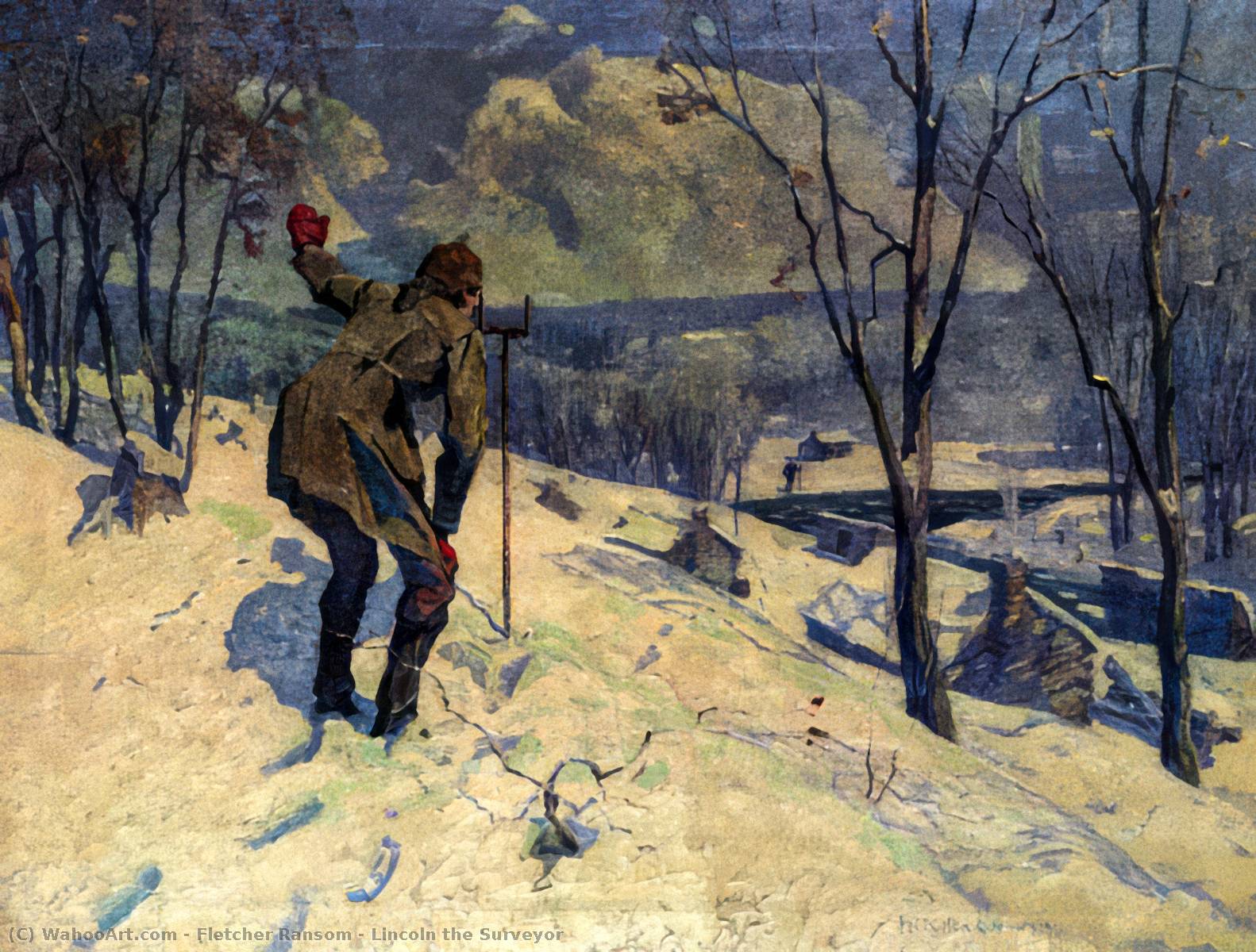 Purchase Oil Painting Replica Lincoln the Surveyor, 1937 by Fletcher ...