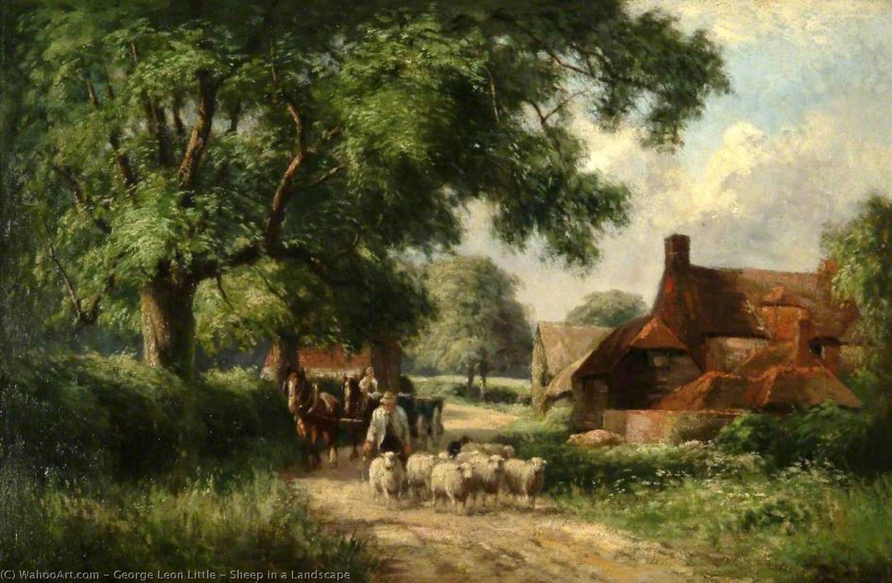 Sheep in a Landscape by George Leon Little George Leon Little ...