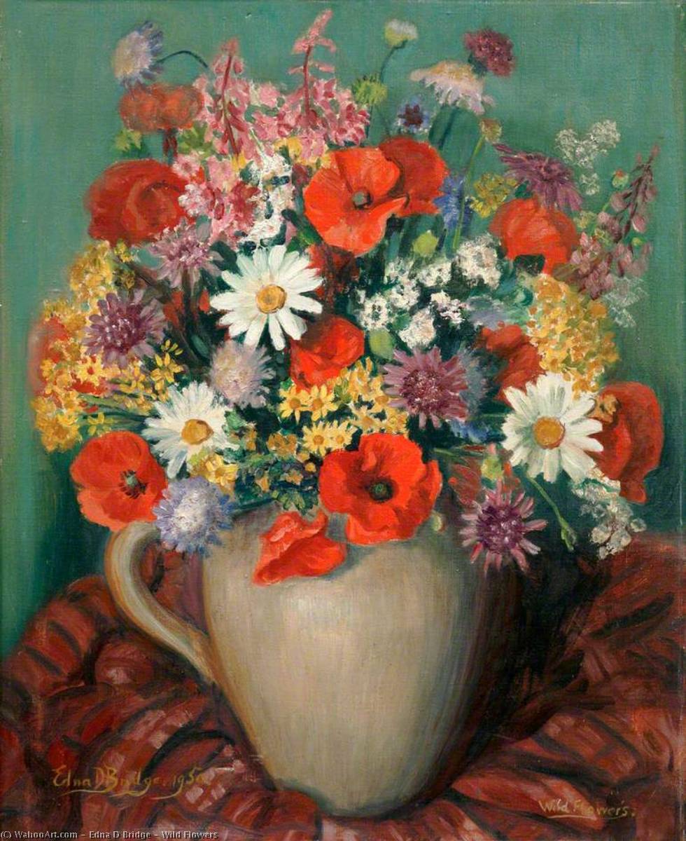 Wild Flowers, 1950 by Edna D Bridge Edna D Bridge | WahooArt.com