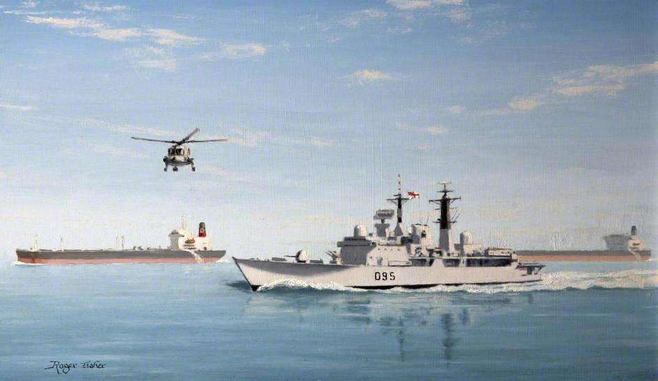 HMS `Manchester` on Armilla Patrol by Roger Roland Sutton Fisher Roger ...
