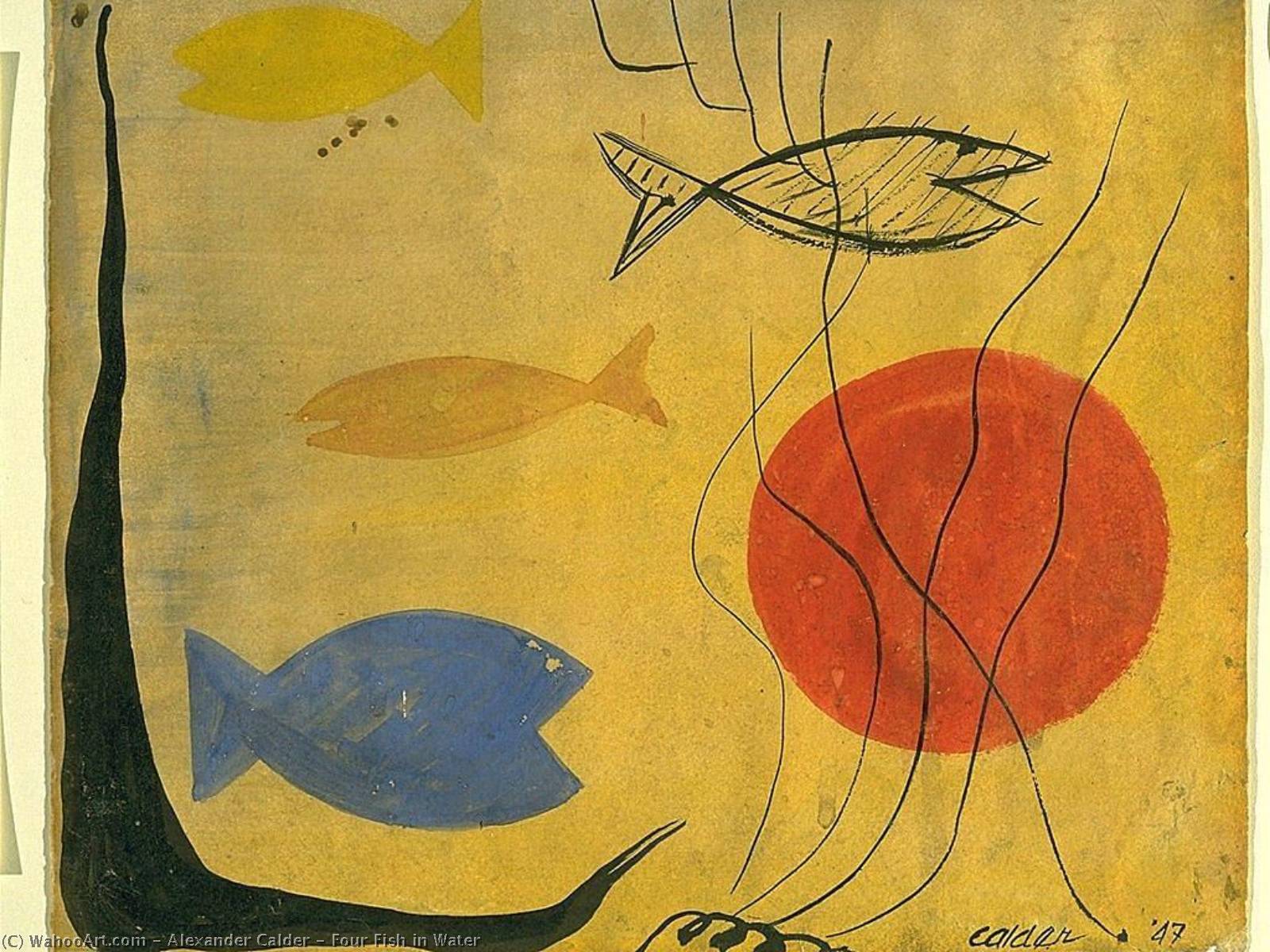 Four Fish in Water, 1947 by Alexander Milne Calder (1898-1976, United ...