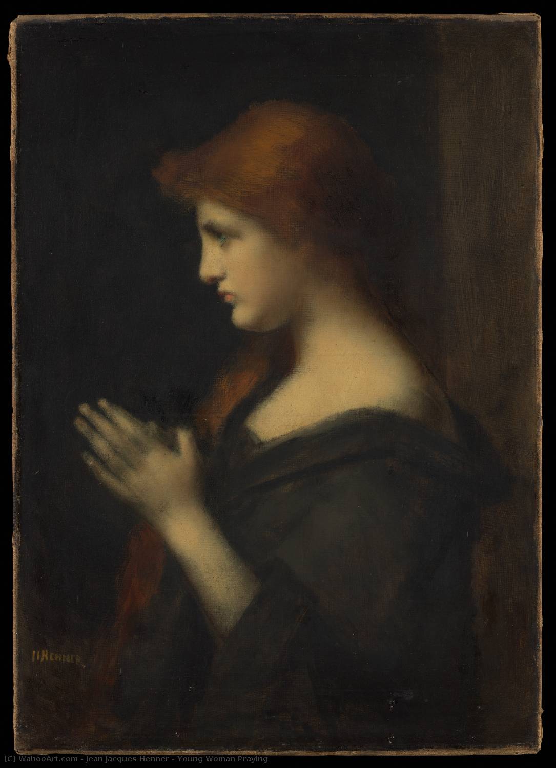 Order Artwork Replica Young Woman Praying by Jean Jacques Henner (1829 ...