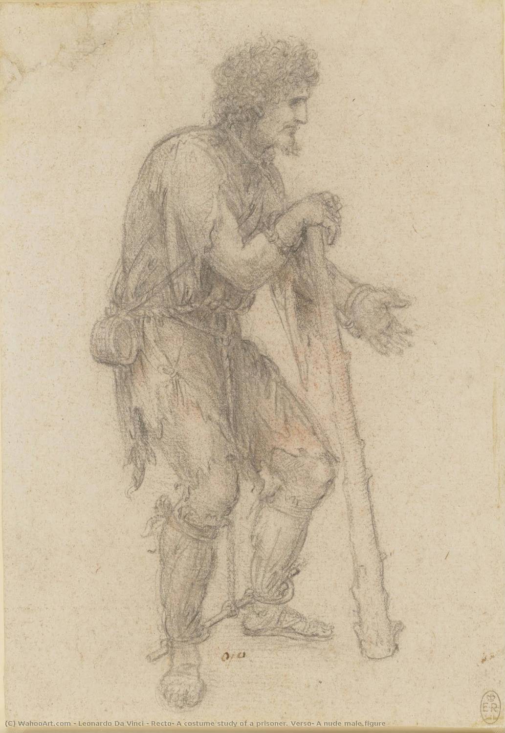 Get Paintings Reproductions Recto: A costume study of a prisoner. Verso ...