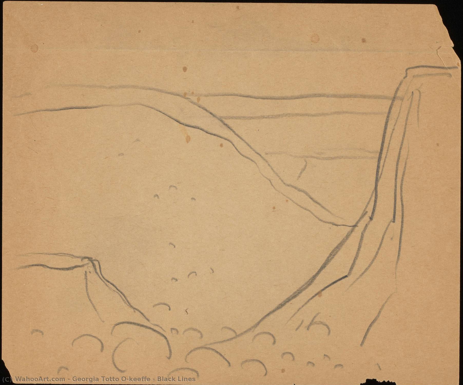 Get Paintings Reproductions Black Lines, 1916 by Georgia Totto O'keeffe ...