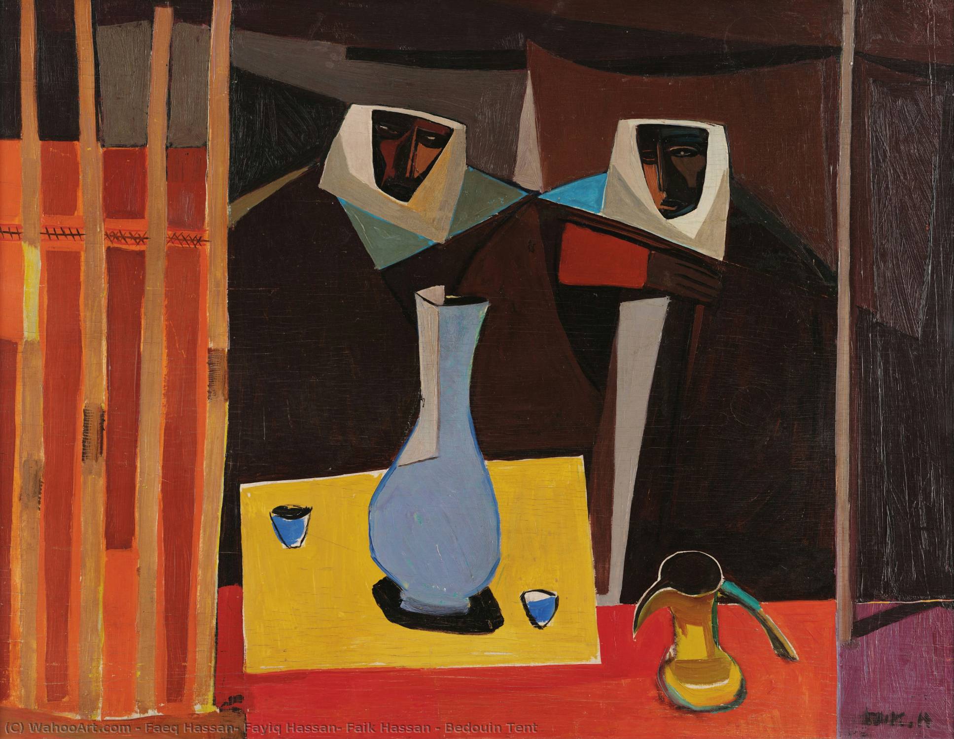 Get Paintings Reproductions Bedouin Tent by Faeq Hassan, Fayiq Hassan ...