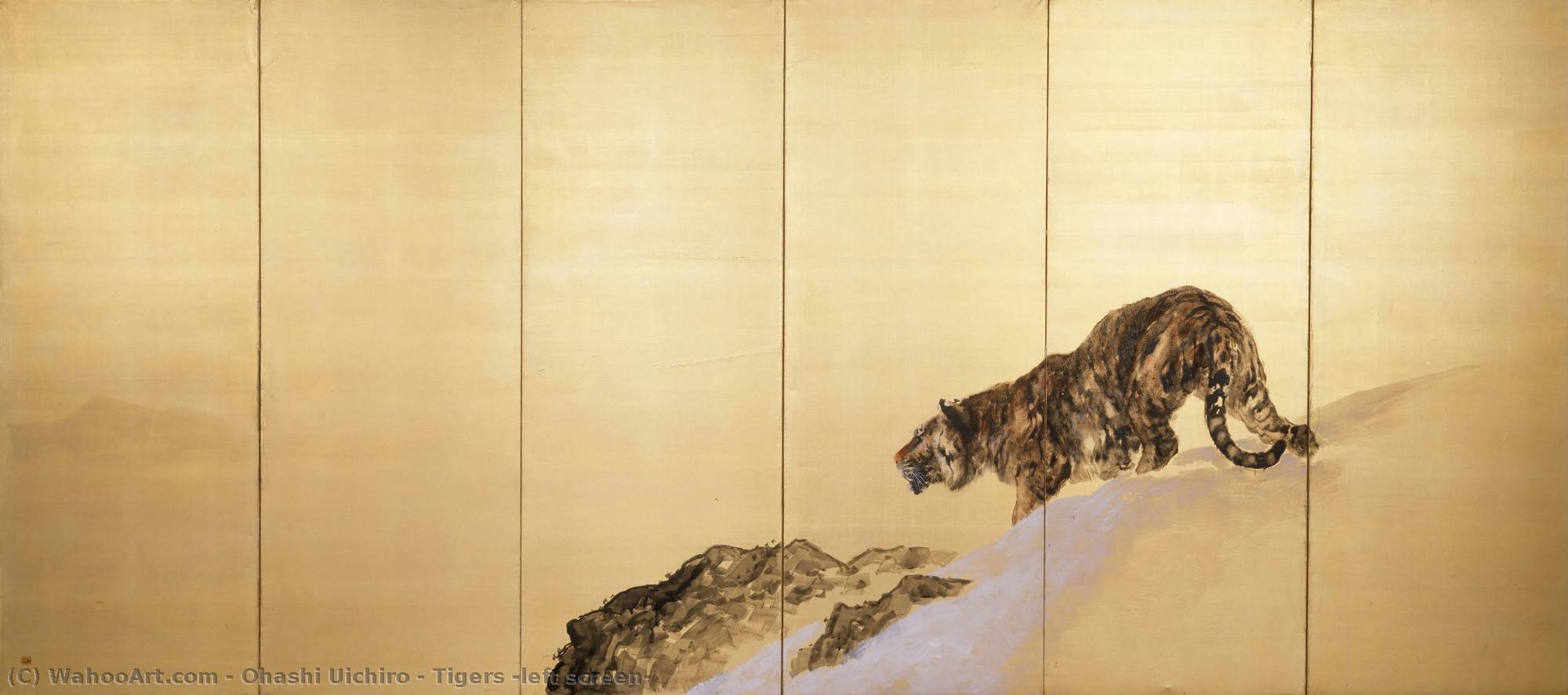 Purchase Oil Painting Replica Tigers (left screen), 1938 by Ohashi ...