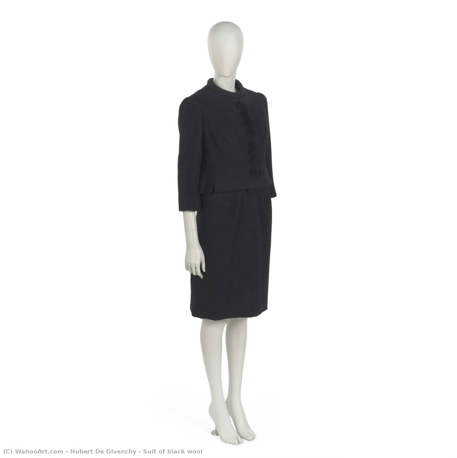 Suit of black wool, 1970 by Hubert De Givenchy (1927-2018, France ...