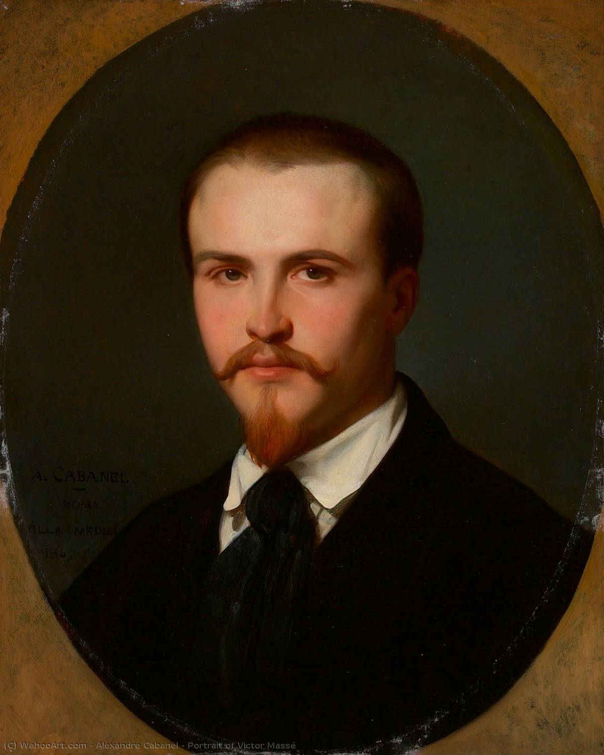 Oil Painting Replica Portrait of Victor Massé, 1847 by Alexandre Cabanel (1875-1889, France ...