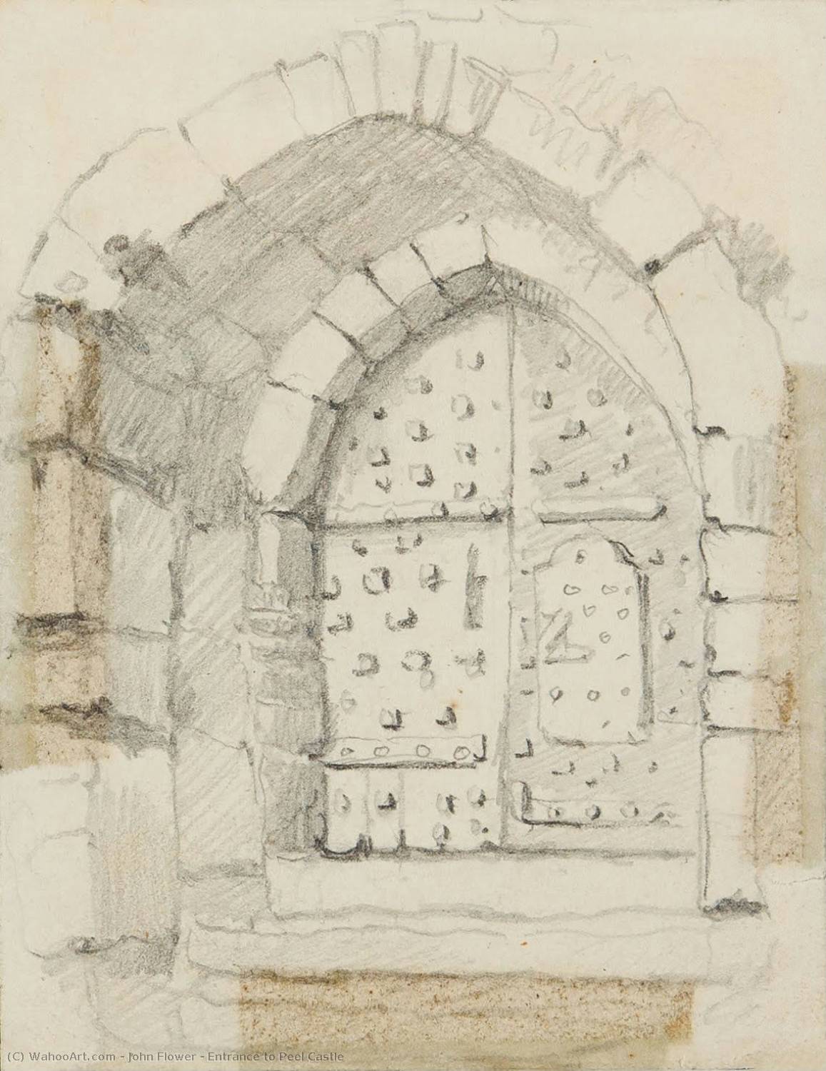 Entrance to Peel Castle, 1800 by John Flower John Flower | WahooArt.com